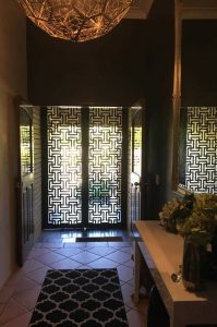 Laser cut outdoor decorative security screens for doors and windows